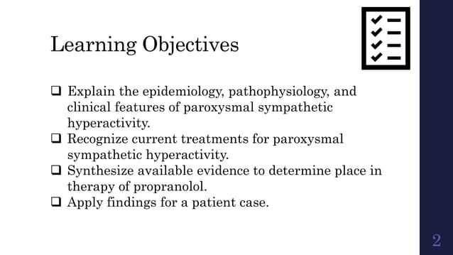 Propranolol and Neuro storming.pptx | Injuries | Diseases and Conditions