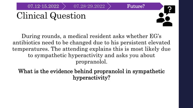 Propranolol and Neuro storming.pptx | Injuries | Diseases and Conditions