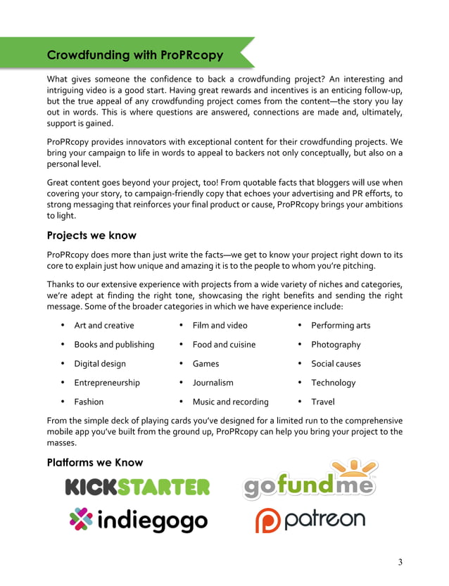 Content Writing for Crowdfunding Campaigns | PDF