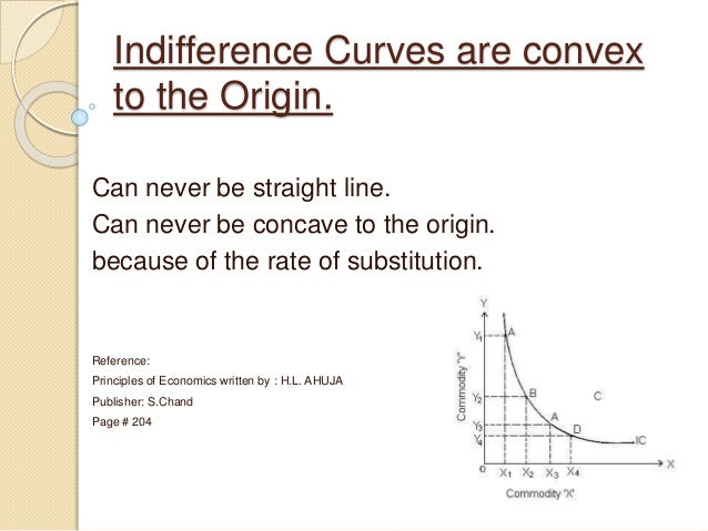 Propreties of indifference curves