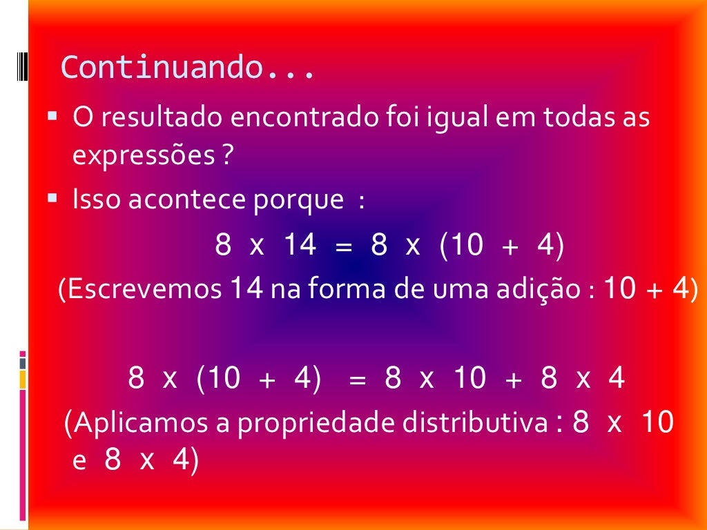 Propriedade distributiva da multiplicação em relação à adição