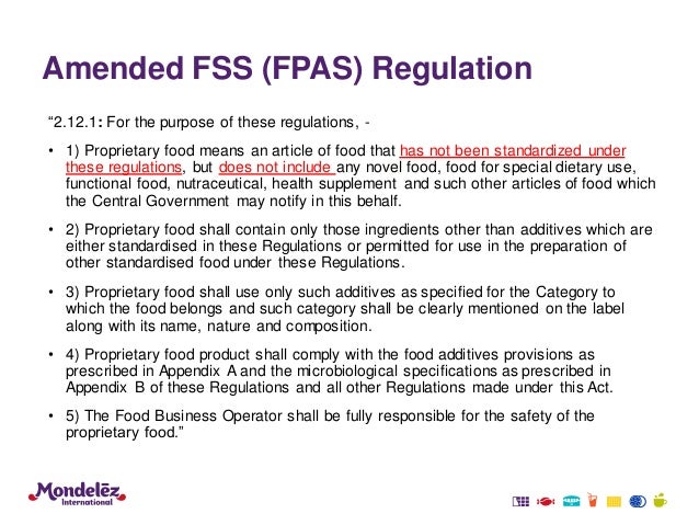 Proprietary Foods: New Definition 2016