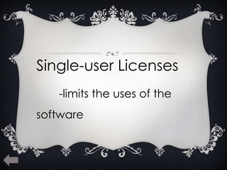 Proprietary software and types of licenses | PPTX