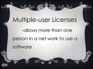 Proprietary software and types of licenses | PPTX