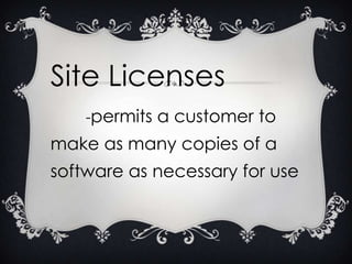 Proprietary software and types of licenses | PPTX