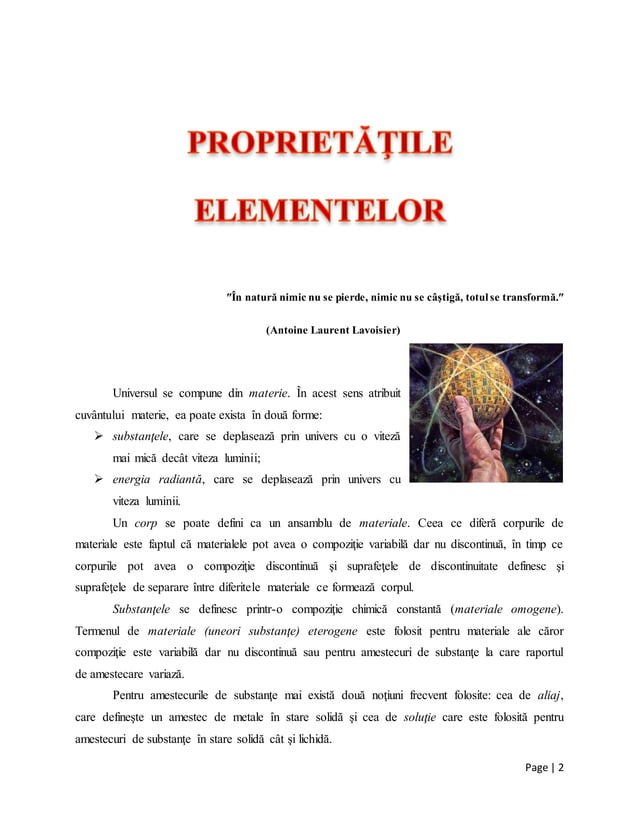 Proprietatile elementelor | PDF
