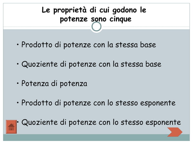 Proprietà delle potenze | PPT