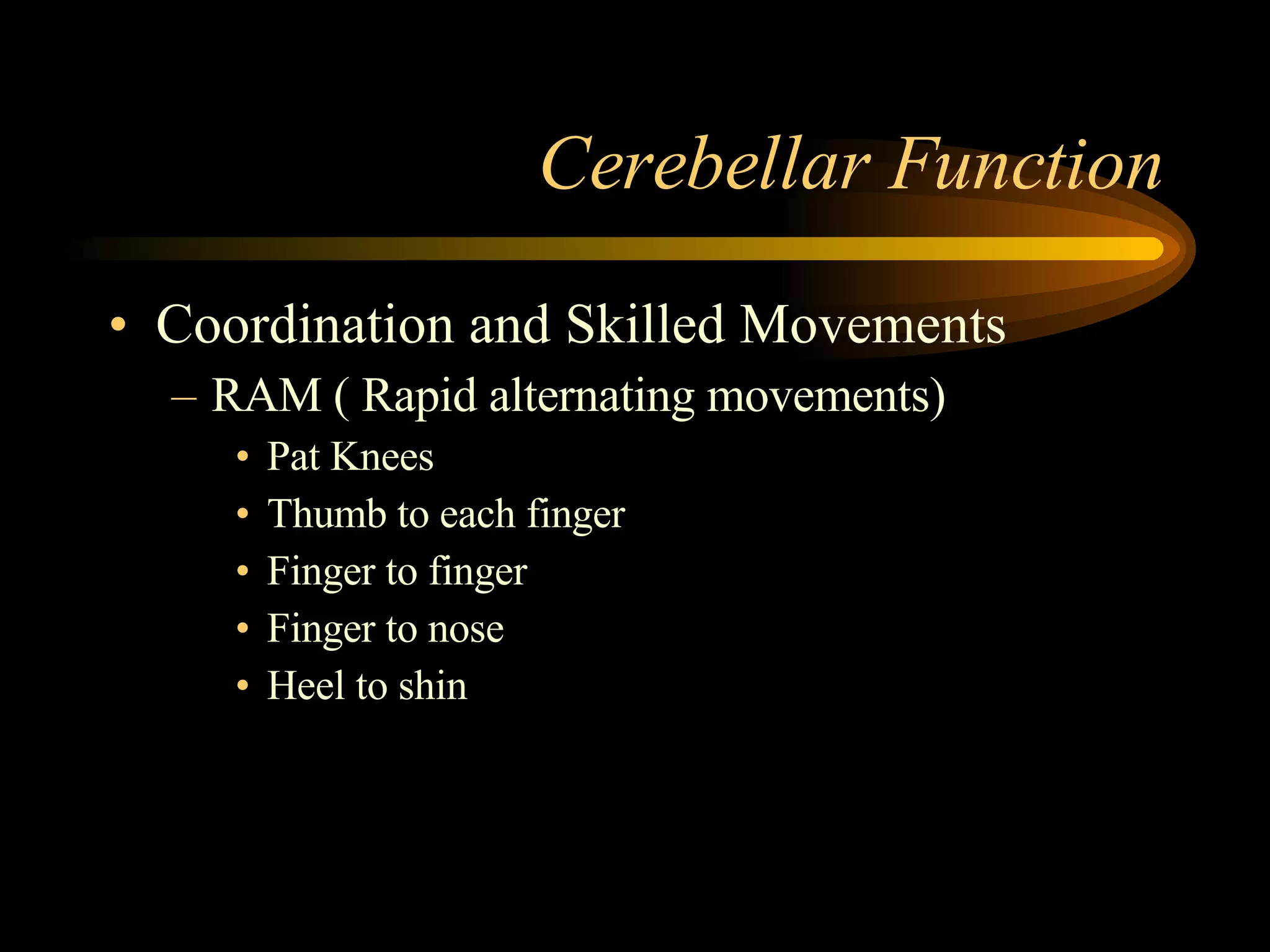 NurseReview.Org - Proprioception & Cerebellar Function | PPT