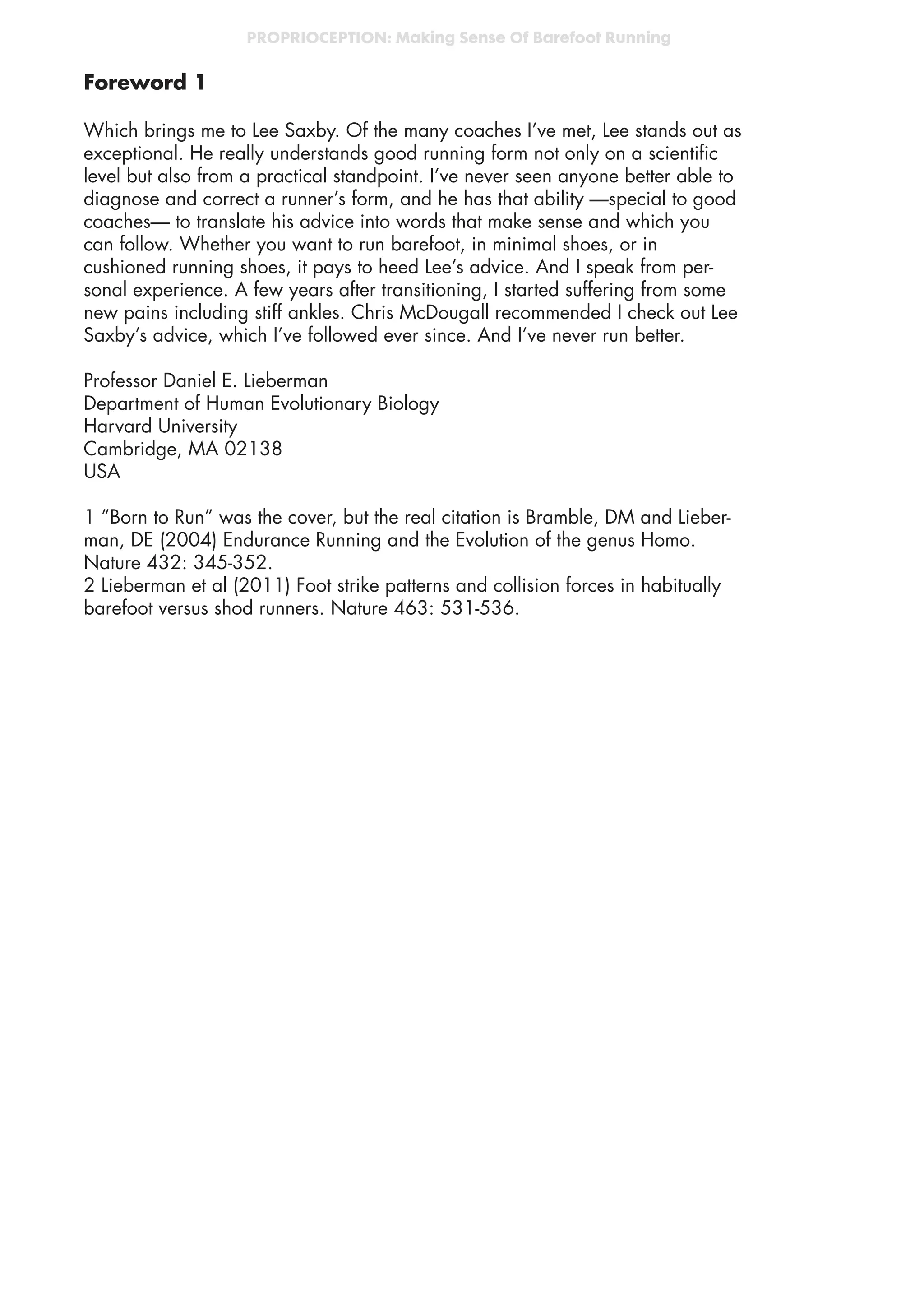 Proprioception making sense of barefoot running by lee saxby | PDF