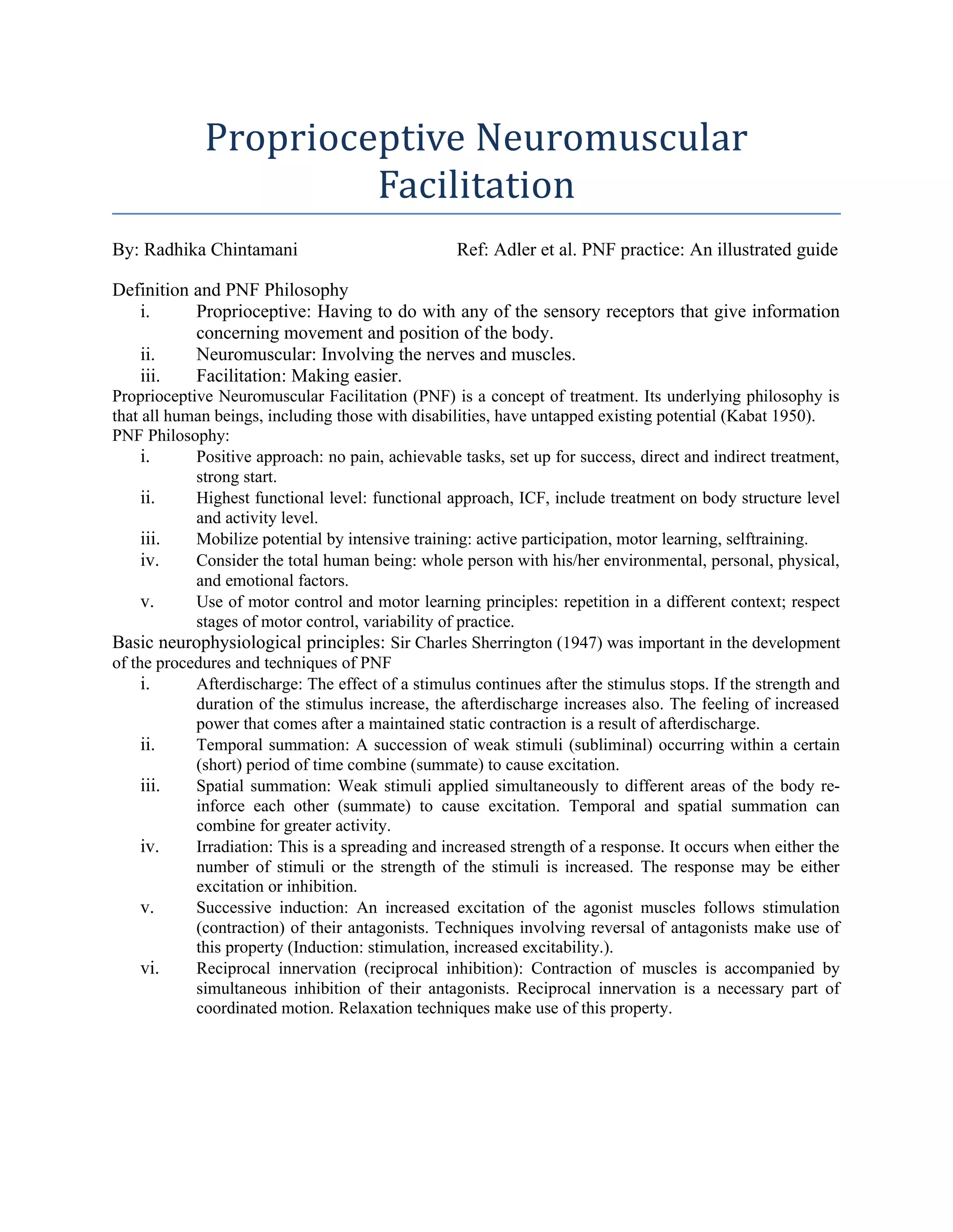 Proprioceptive neuromuscular facilitation | PDF