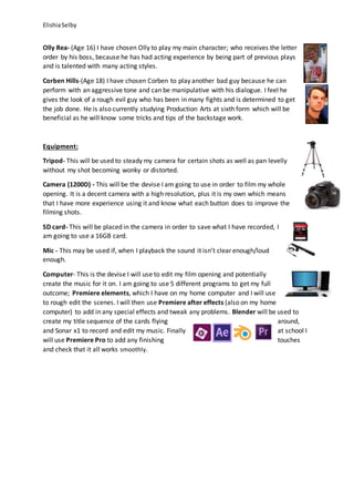 Props, actors, equipment, costume | PDF