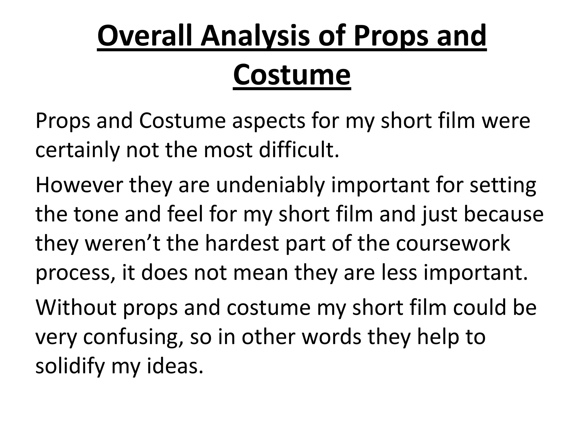 Props and costume | PPTX