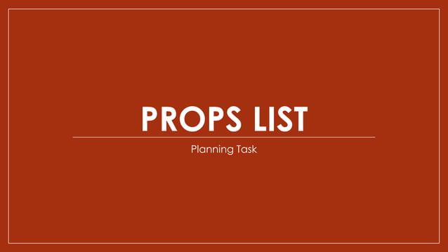 Props List | PPTX