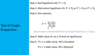 Proportion test using Chi square | PPT