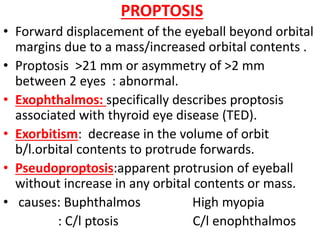 Proptosis in ophthalmology | PPTX