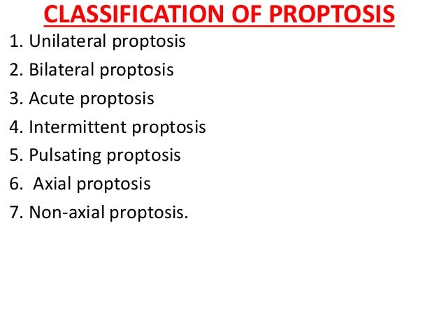 Proptosis in ophthalmology
