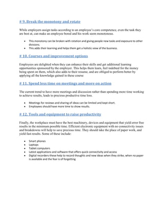 Propuctivity assignment | DOCX