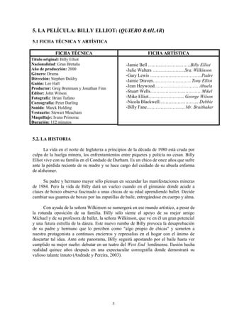 Propuesta de intervención billy elliot | DOC