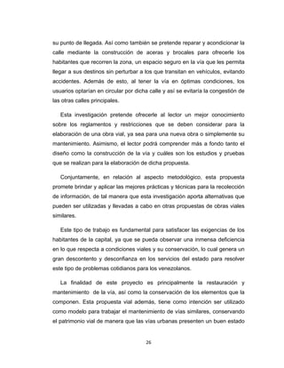 PROPUESTA DE RESTAURACIÓN Y MANTENIMIENTO VIAL DE LA CALLE SAN ROMAN ...