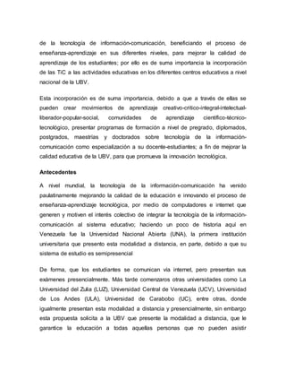 PROPUESTA EDUCATIVA DE INTEGRACIÓN DE LA TECNOLOGÍA DE LA INFORMACIÓN ...