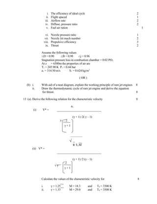 Propulsion 2 questions for aeronautical students | DOC