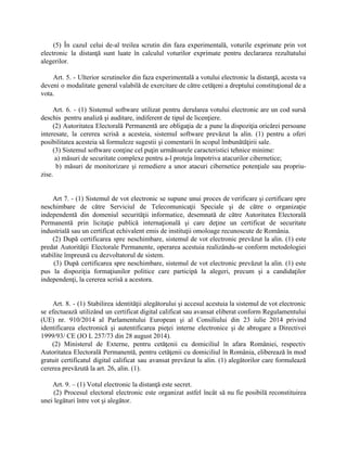 Proiect de lege privind votul electronic | PDF
