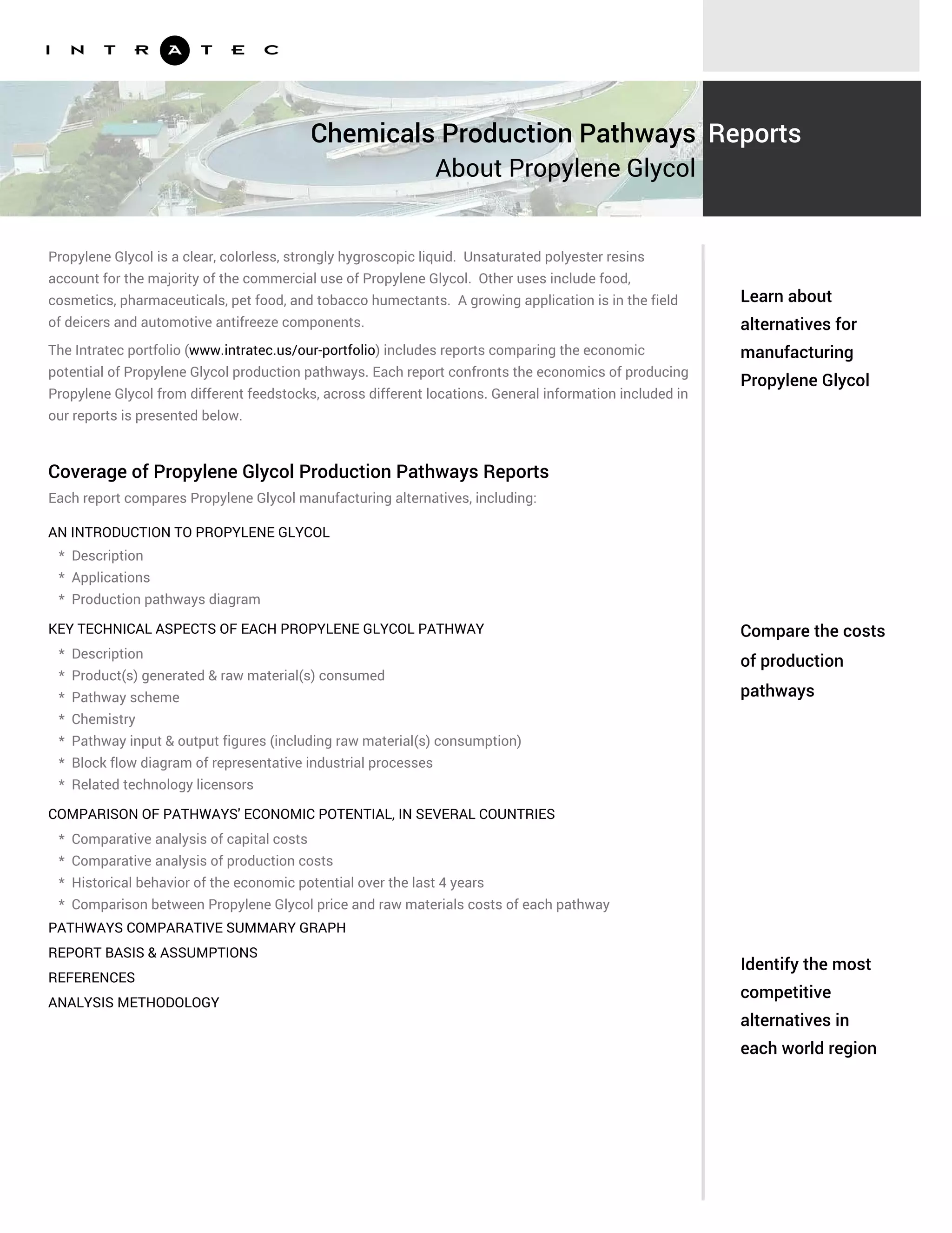 Evaluation of Propylene Glycol Production Processes | PDF