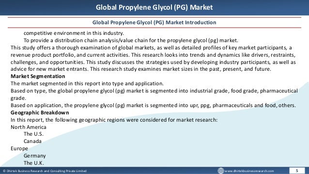 Propylene glycol (pg) market | PPT