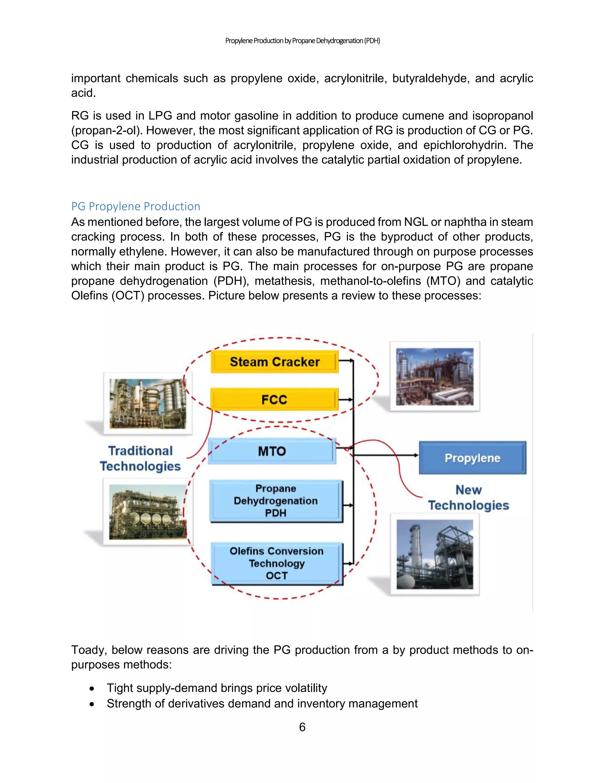 Propylene Production by Propane Dehydrogenation (PDH) | PDF