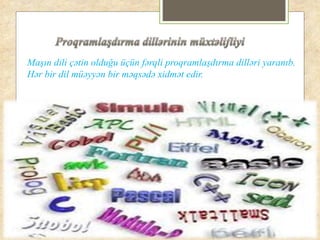 Proqramlasdirma dillerinin tesnifati | PPTX