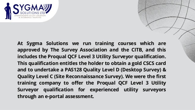Proqual qcf level 3 utility surveyor training is now available online