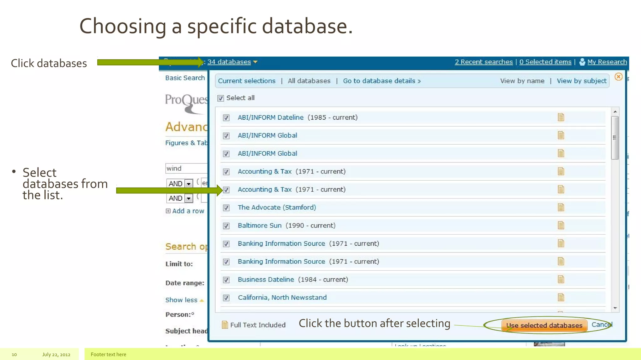 ProQuest’s database platform | PPT