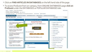 ProQuest’s database platform | PPT