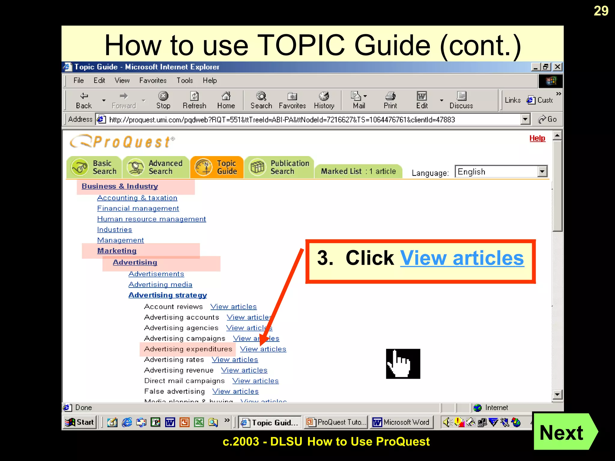 ProQuest Tutorial Revised | PPT