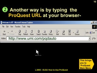 ProQuest Tutorial Revised | PPT