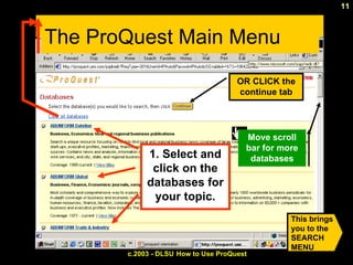 ProQuest Tutorial Revised | PPT