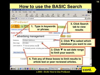 ProQuest Tutorial Revised | PPT