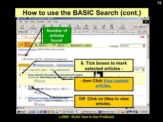ProQuest Tutorial Revised | PPT