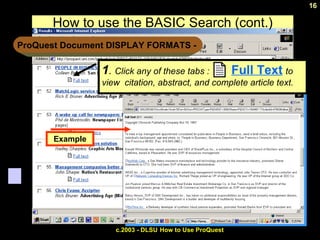 ProQuest Tutorial Revised | PPT