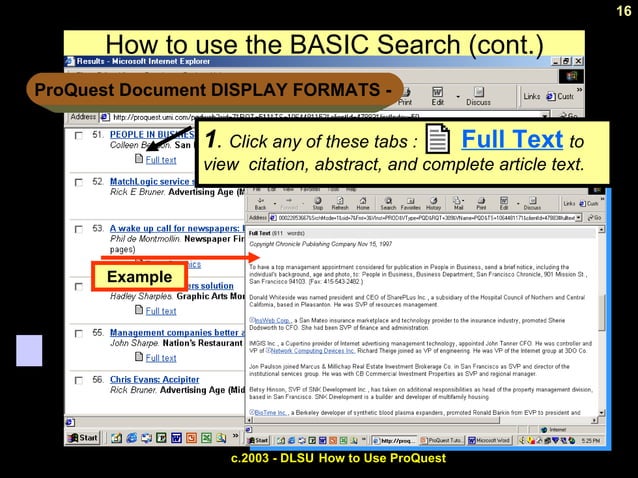 ProQuest Tutorial Revised | PPT