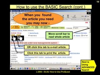 ProQuest Tutorial Revised | PPT