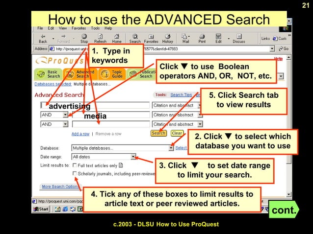 ProQuest Tutorial Revised | PPT