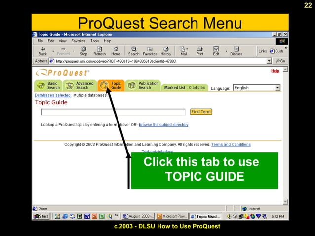 ProQuest Tutorial Revised | PPT