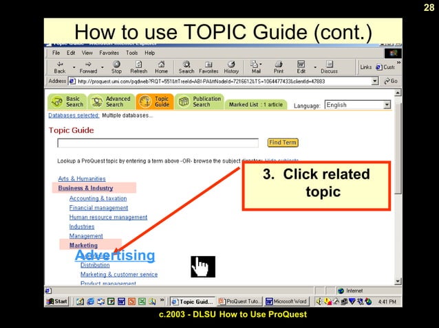ProQuest Tutorial Revised | PPT