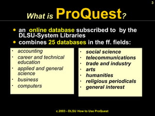 ProQuest Tutorial Revised | PPT
