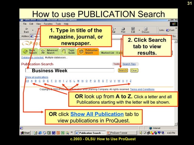 ProQuest Tutorial Revised | PPT