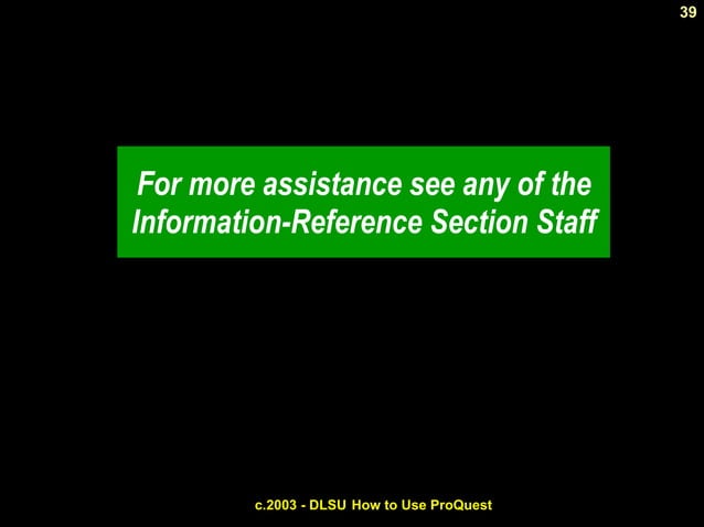 ProQuest Tutorial Revised | PPT