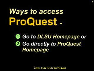 ProQuest Tutorial Revised | PPT