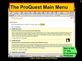 ProQuest Tutorial Revised | PPT