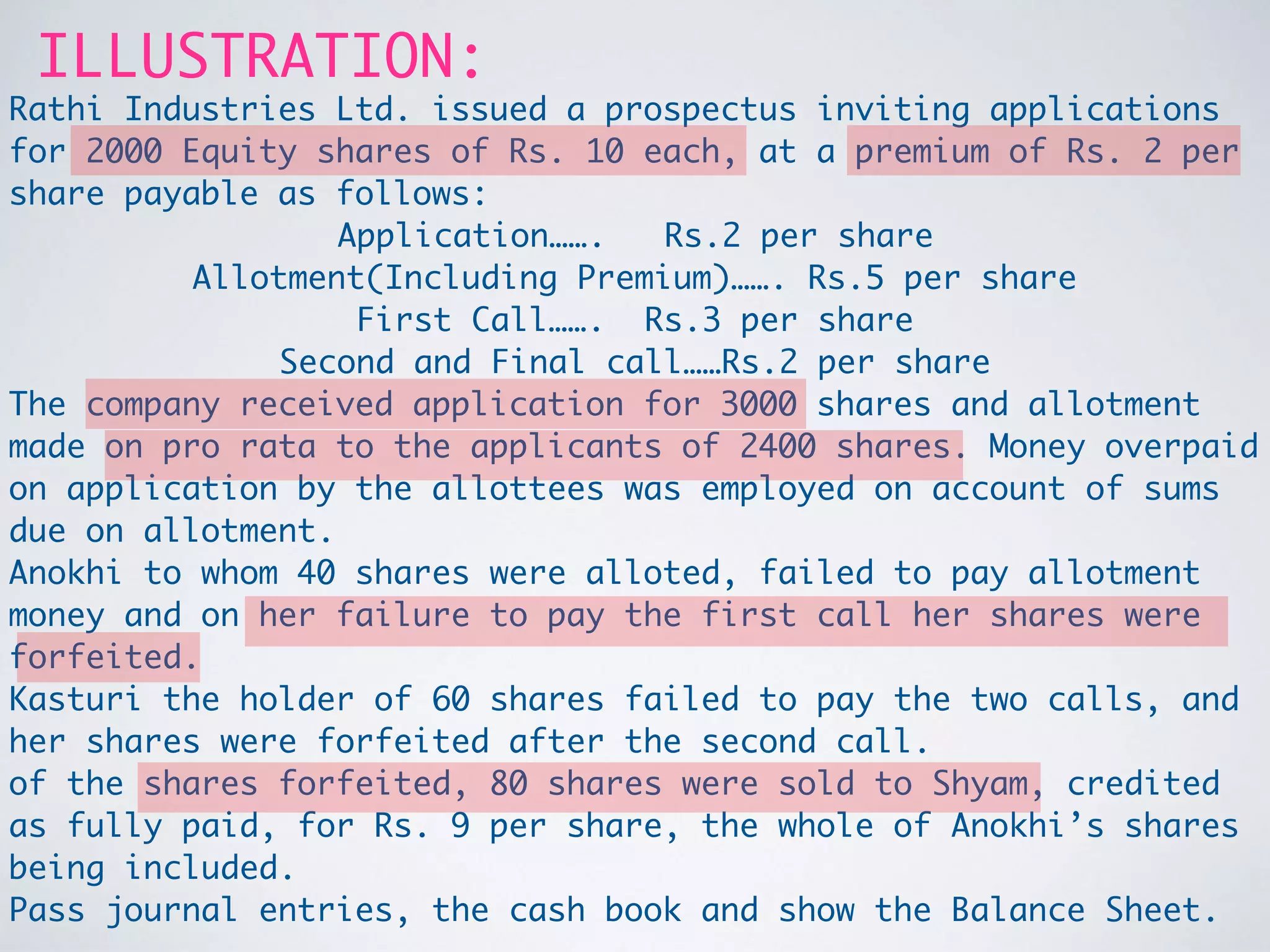 Pro rata allotmrnt solved problem by Dr Mamata Rathi | PPT